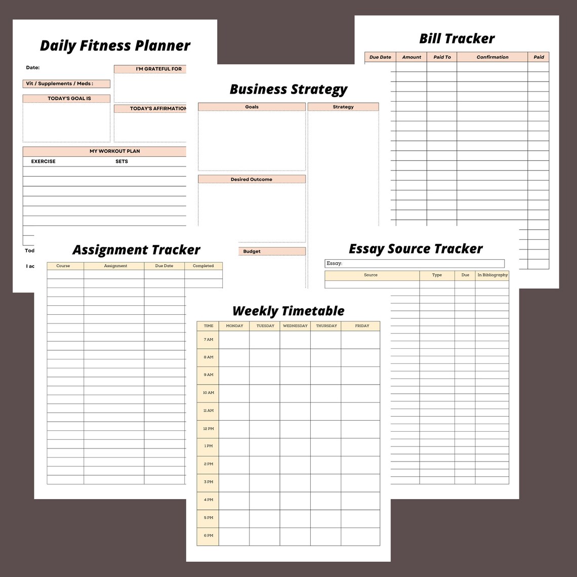 Create Your Own Planner Template Pages 57 Pages US Letter Size Instant ...