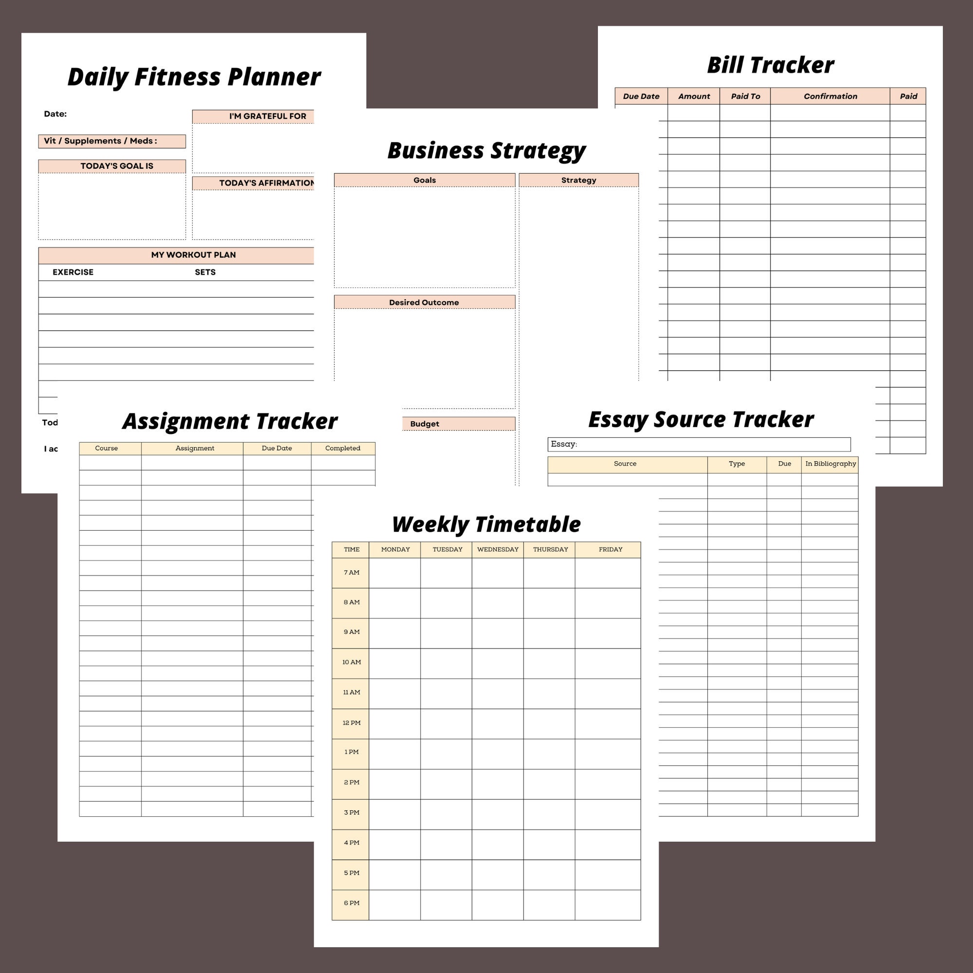 Create Your Own Planner Template Pages - 57 Pages - US Letter Size ...