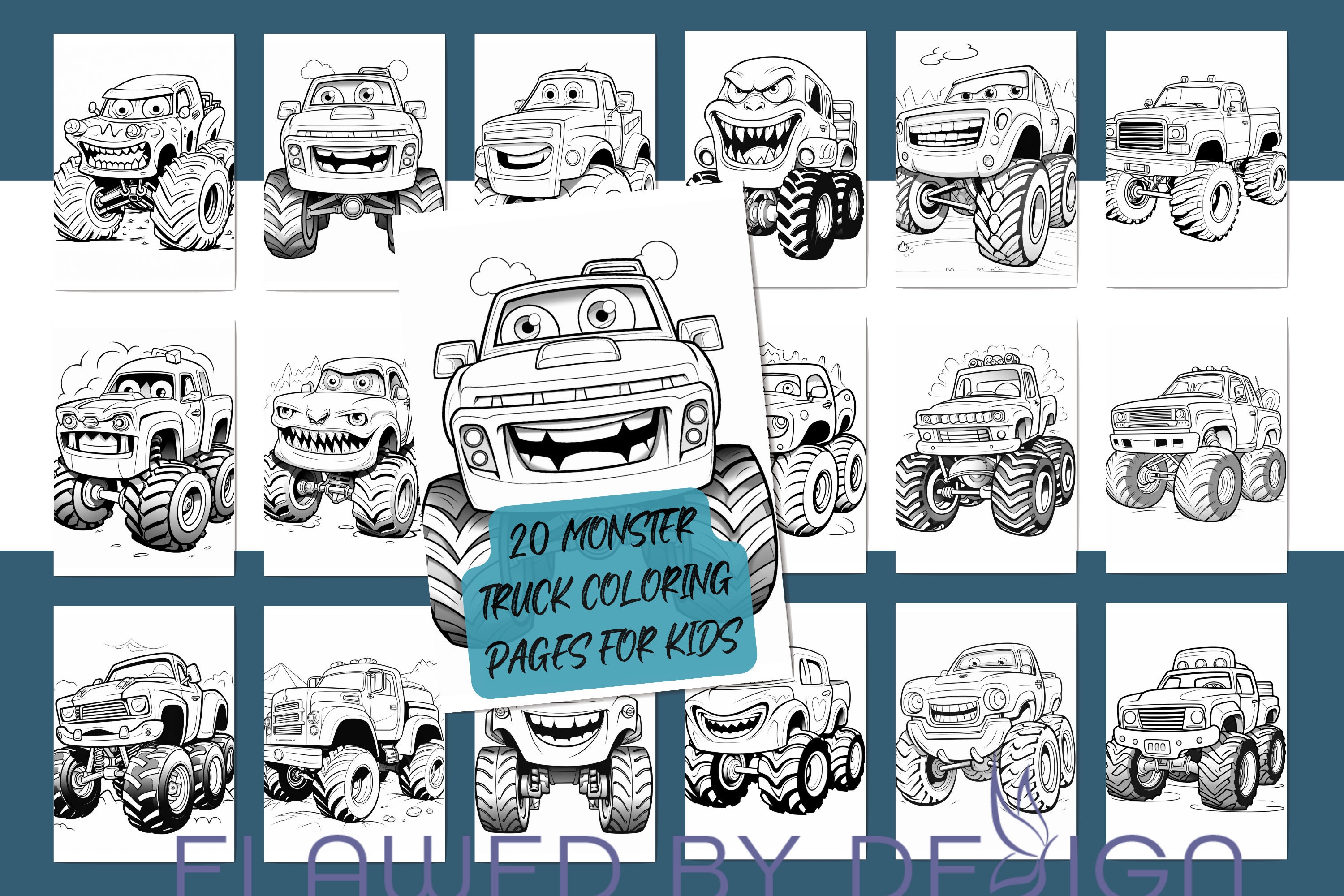 20 Kids Monster Truck Coloring Pages | Printable Coloring Sheets for ...