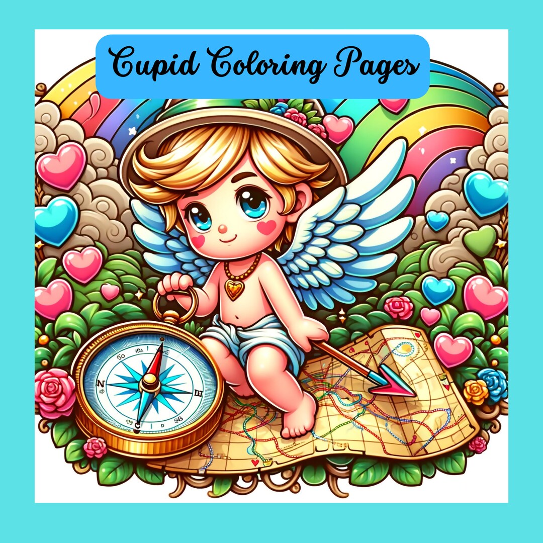 Cupid Coloring Pages for Kids - Over 20 Pages - 8x8 Printable - Etsy