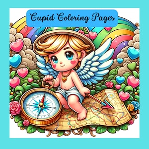 Cupid Coloring Pages for Kids - Over 20 Pages - 8x8 Printable - Etsy