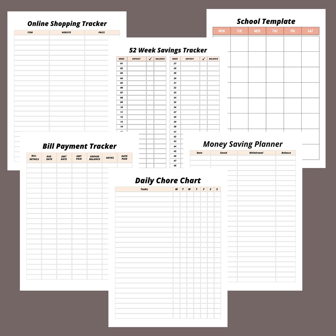 Create Your Own Planner Template Pages - 57 Pages - US Letter Size ...