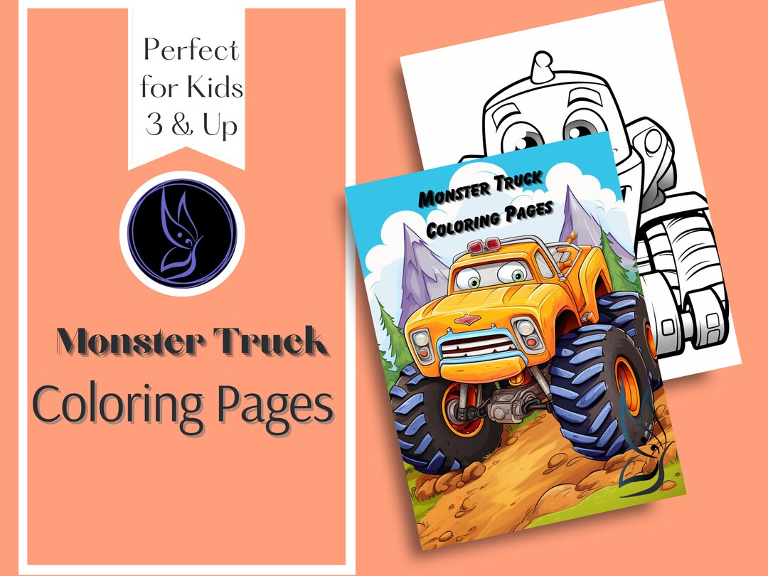 20 Monster Truck Coloring Pages for Kids - Instant Download - Etsy
