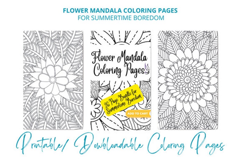 Flower Mandala Coloring Pages - 26 Pages for Summertime Boredom - Etsy