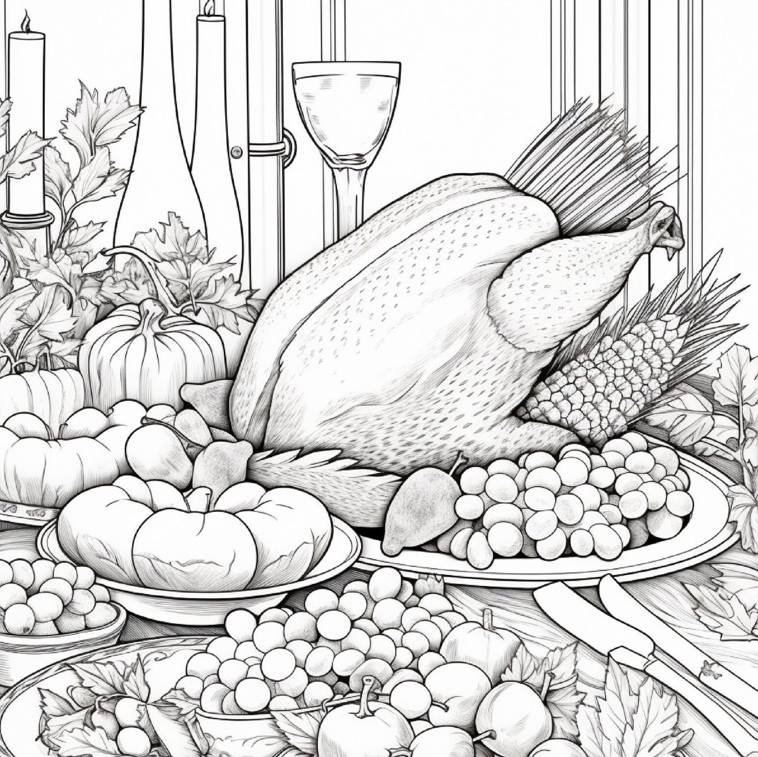30 Mindful Thanksgiving Coloring Pages - Etsy