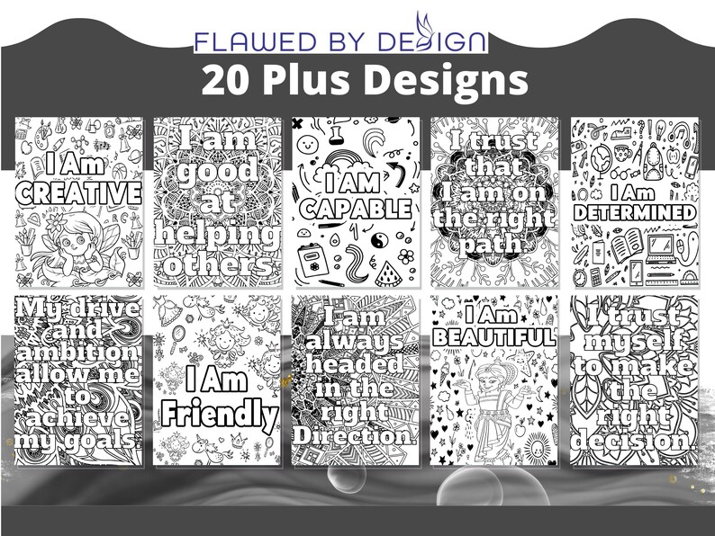 Affirmations Coloring Pages for Teens and Kids | 20+ Pages | Printable ...