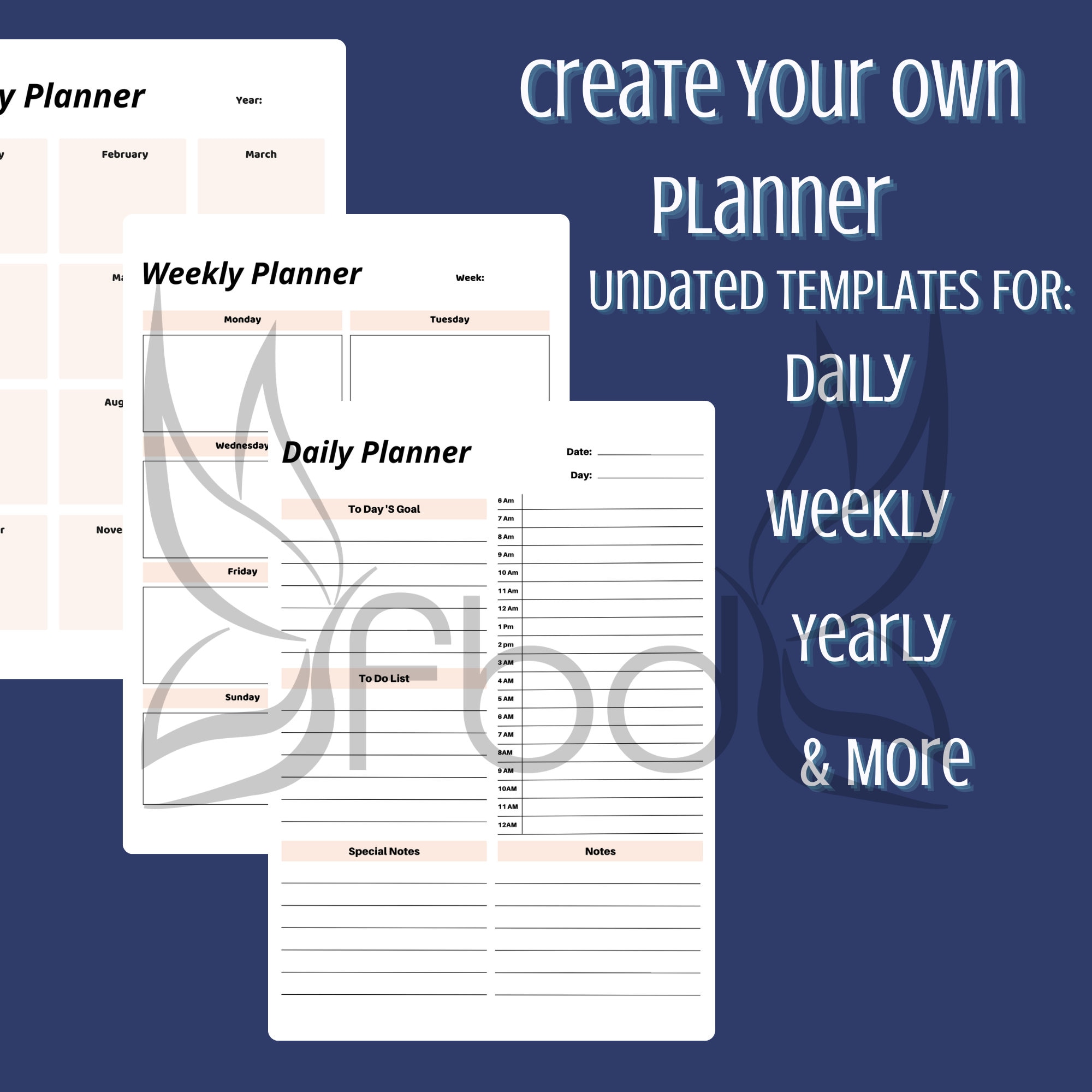 Create Your Own Planner Template Pages - 57 Pages - US Letter Size ...