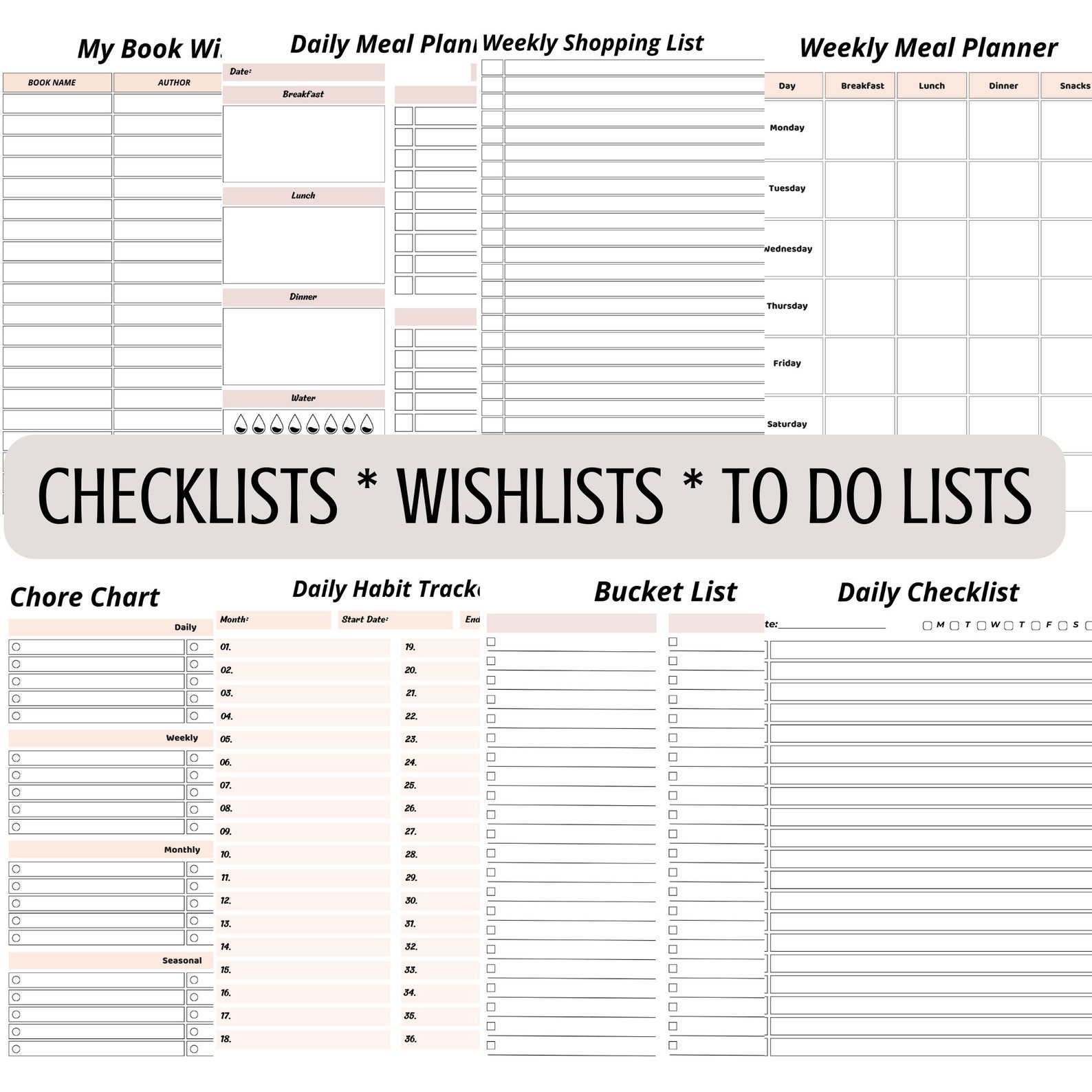 Create Your Own Planner Template Pages - 57 Pages - US Letter Size ...