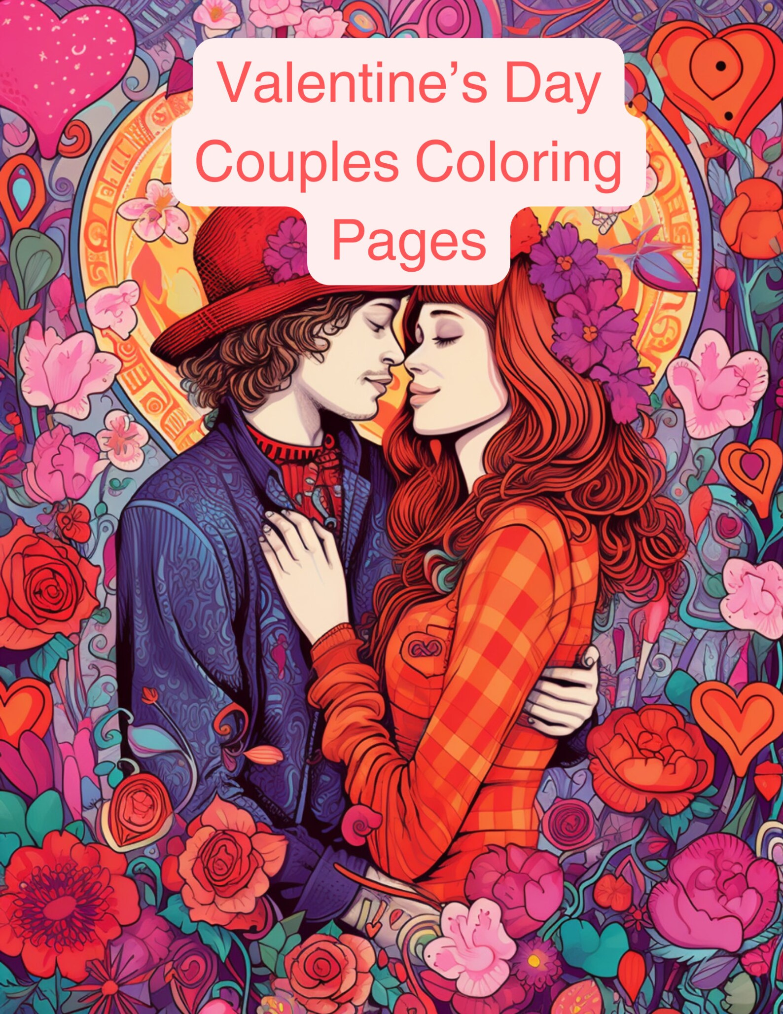 Valentine's Day Couples Coloring Pages - 8.5x11 - 26 Pages - Etsy