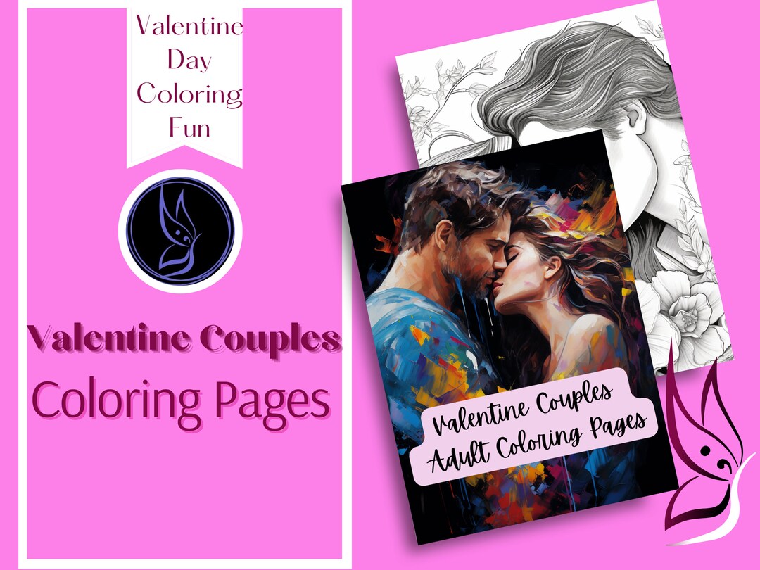 Valentine Couples Coloring Pages - Set of 23 - Printable Downloads - 8 ...