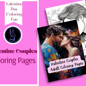 Valentine Couples Coloring Pages - Set of 23 - Printable Downloads - 8 ...