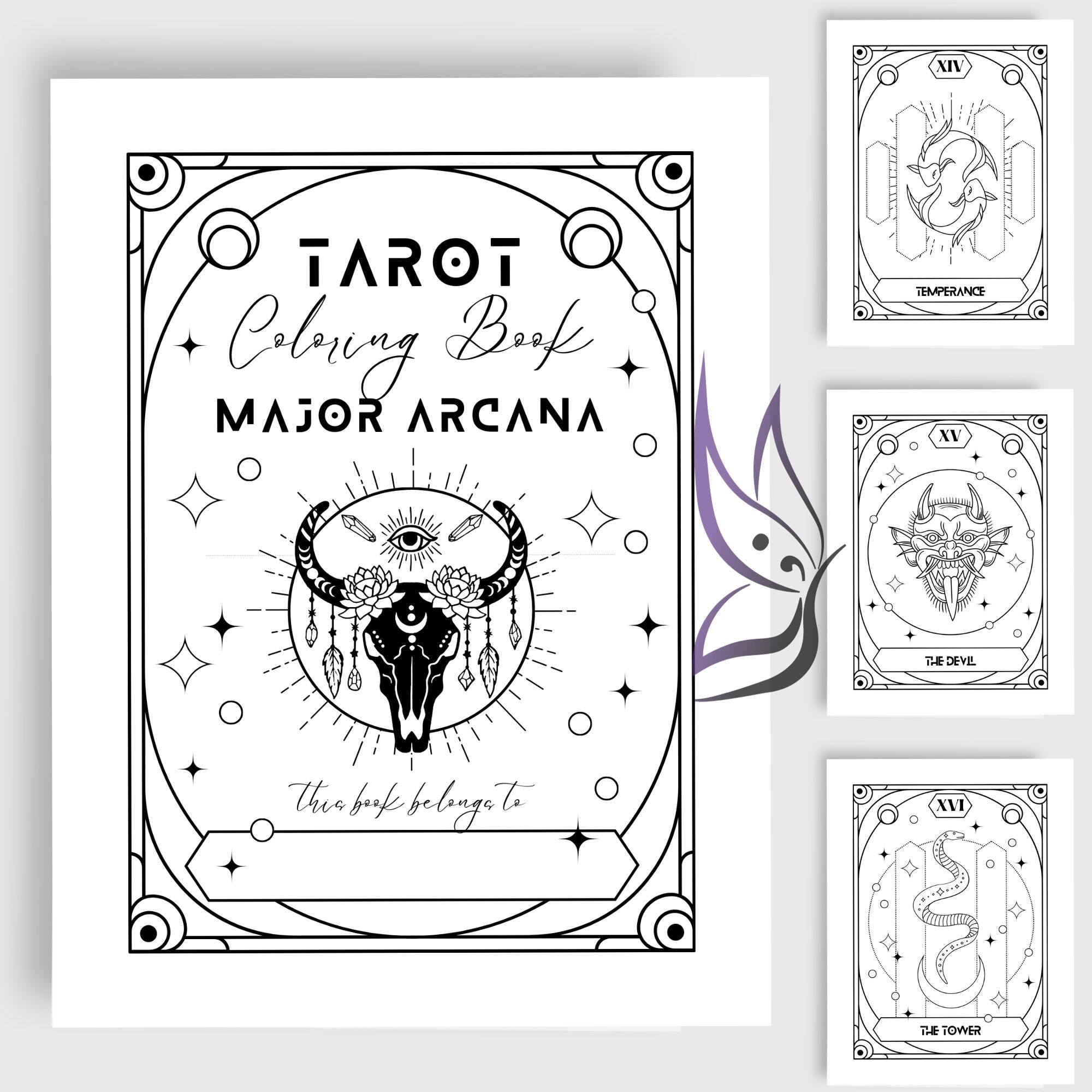 Major Arcana Tarot Coloring Pages - 22 Pages - Etsy