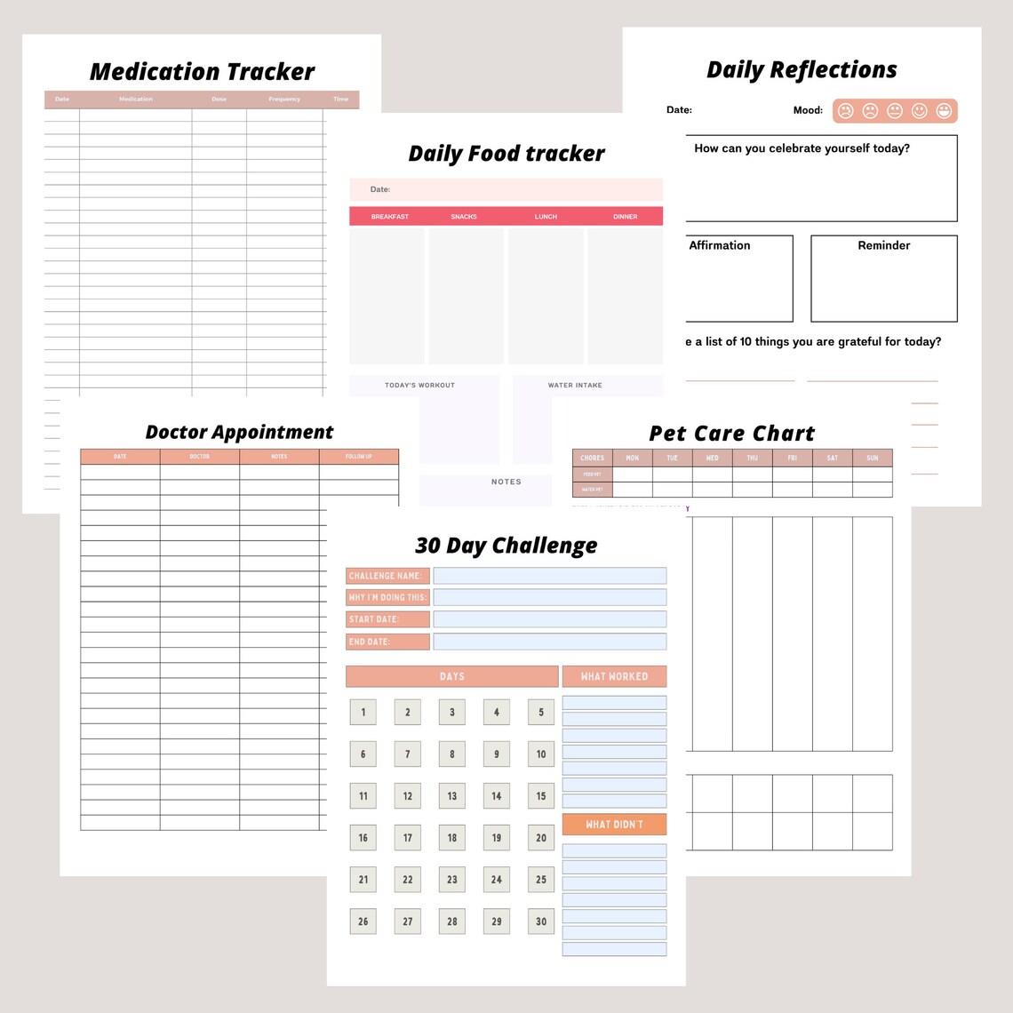 Create Your Own Planner Template Pages - 57 Pages - US Letter Size ...