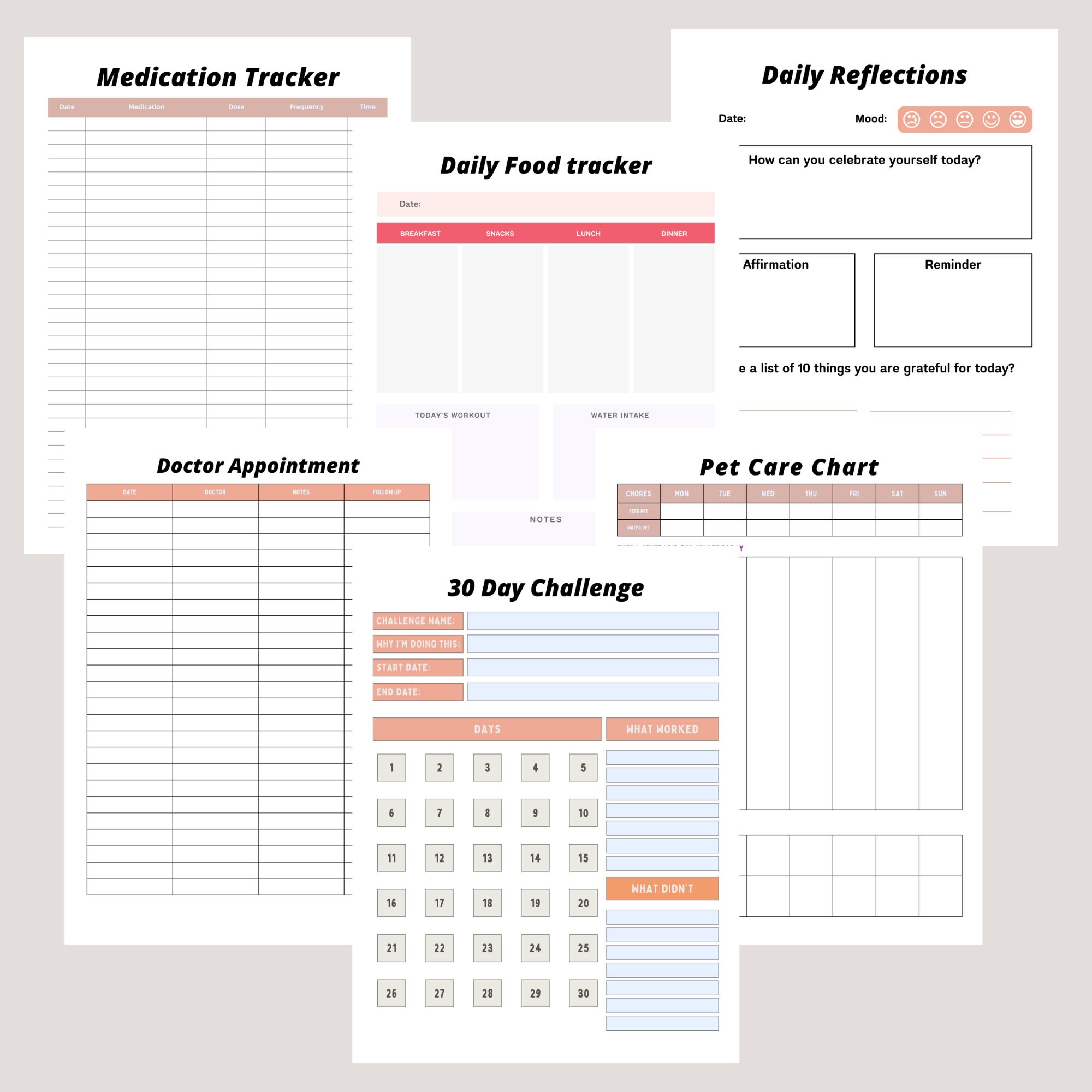 Create Your Own Planner Template Pages - 57 Pages - US Letter Size ...