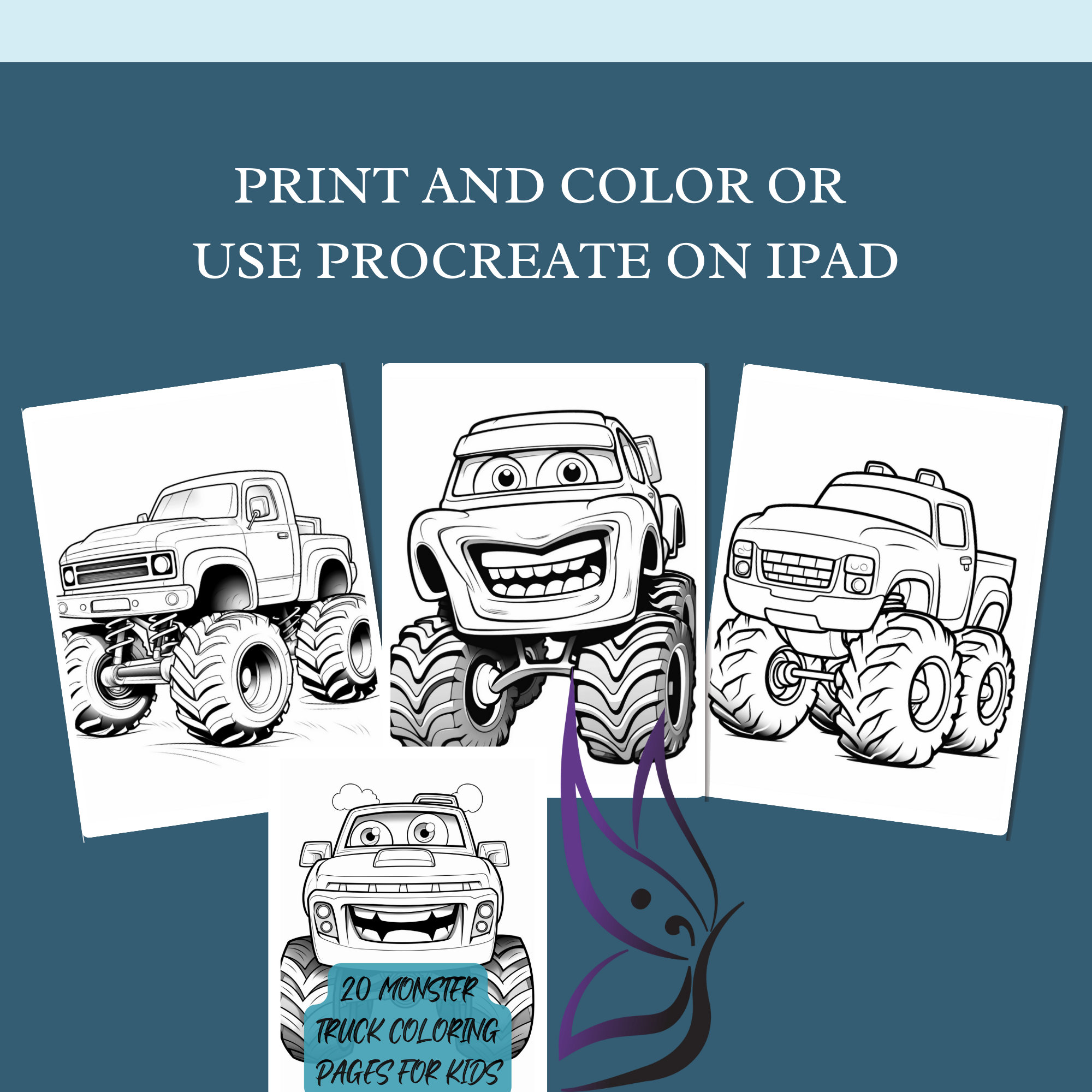 20 Kids Monster Truck Coloring Pages | Printable Coloring Sheets for ...
