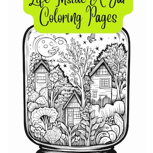 Life Inside A Jar - 30 Unique, Printable Coloring Pages for Adults - Etsy