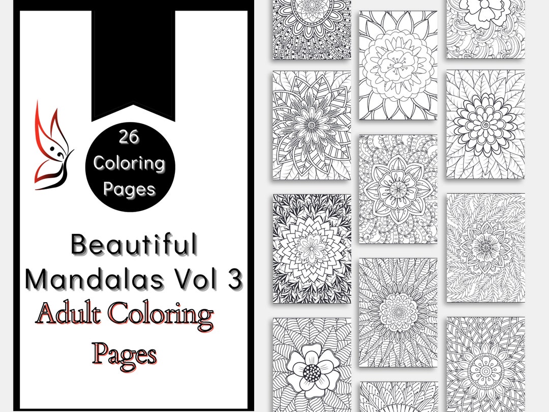 Beautiful Mandalas Adult Coloring Pages Volume 3 - Set of 26 - US ...