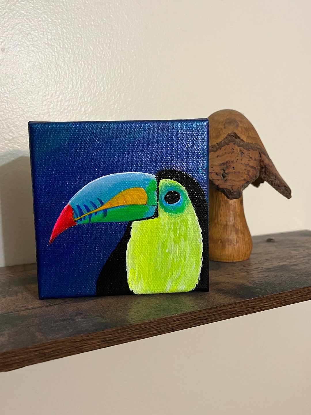 Keel-billed Toucan - 4"x4" Original Painting - Etsy