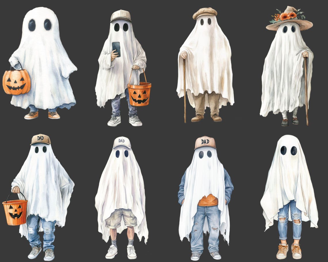 Halloween Ghost Family Clipart | Family Halloween PNG | Halloween ...