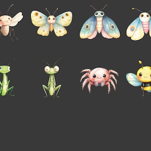 Whimsical Insect Clipart | Whimsical Ants | Insect Wall Art | Kawaii ...