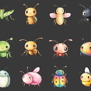 Whimsical Insect Clipart | Whimsical Ants | Insect Wall Art | Kawaii ...