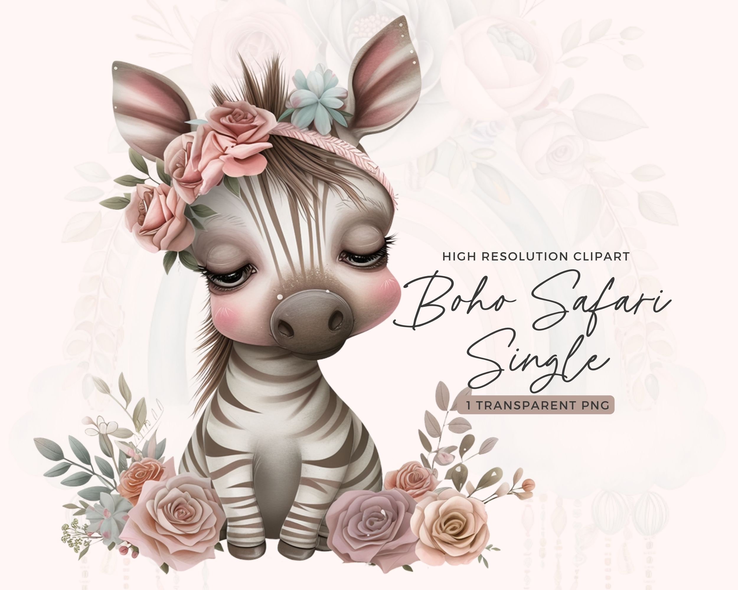 Boho Safari Animal Clipart Cute Safari Animals Clipart Png Jungle ...
