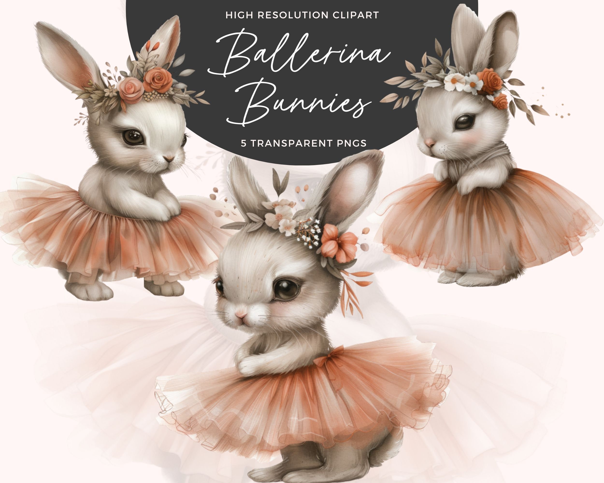 Ballerina Bunnies Clipart Ballerina Clipart Ballet Bunnies in Tutu ...