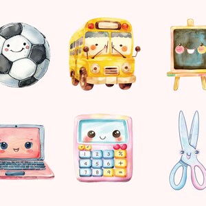 Cute School Supply Clipart | Cute School Supplies Clipart | Kawaii Clip ...