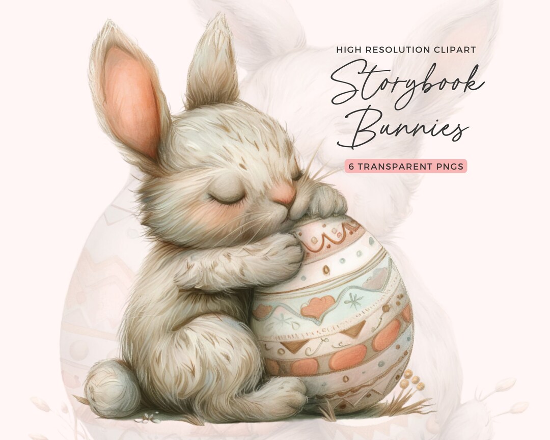 Cute Easter Bunny Clipart | Storybook Bunnies | Boho Bunny Clipart ...