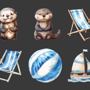 Sea Otter Clipart | Sea Otter Png | Cute Otter Illustration | Sea ...