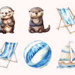 Sea Otter Clipart | Sea Otter Png | Cute Otter Illustration | Sea ...