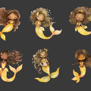 African American Mermaid Clipart | Cute Mermaid Clipart | Mermaid ...