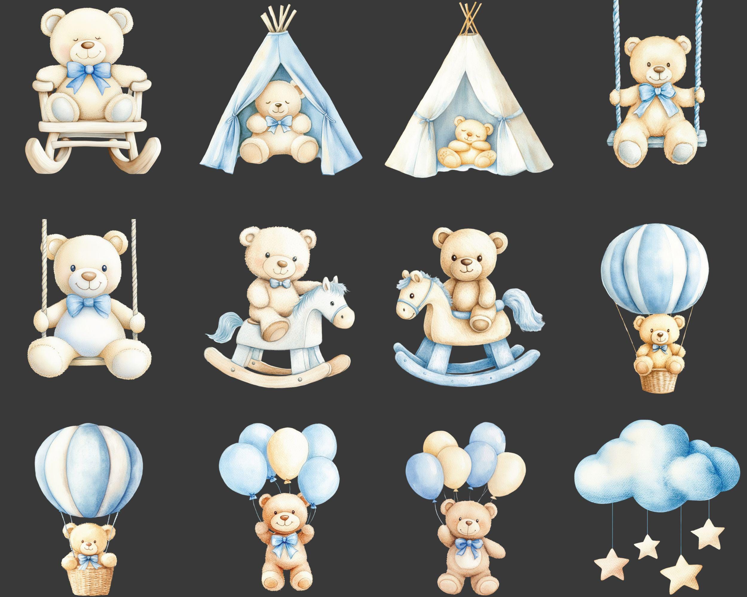 Blue Teddy Bear Clipart | Sleepy Teddy Bears | Bear PNG | Cute ...