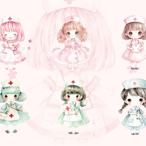 Chibi Nurse Clipart Bundle | Hospital Clipart | Chibi Nurse PNG ...
