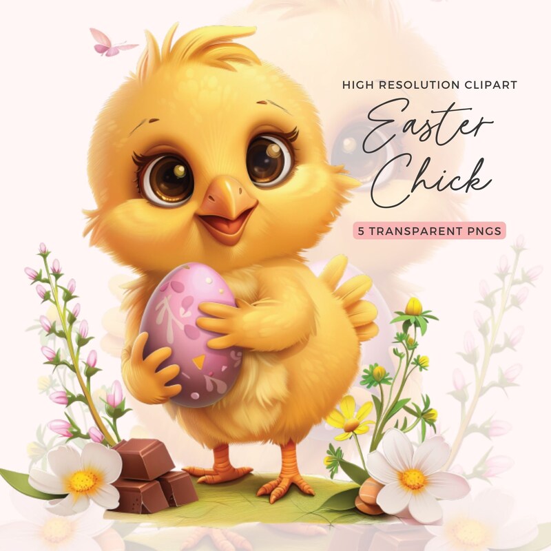 Easter Chick Clipart - Etsy