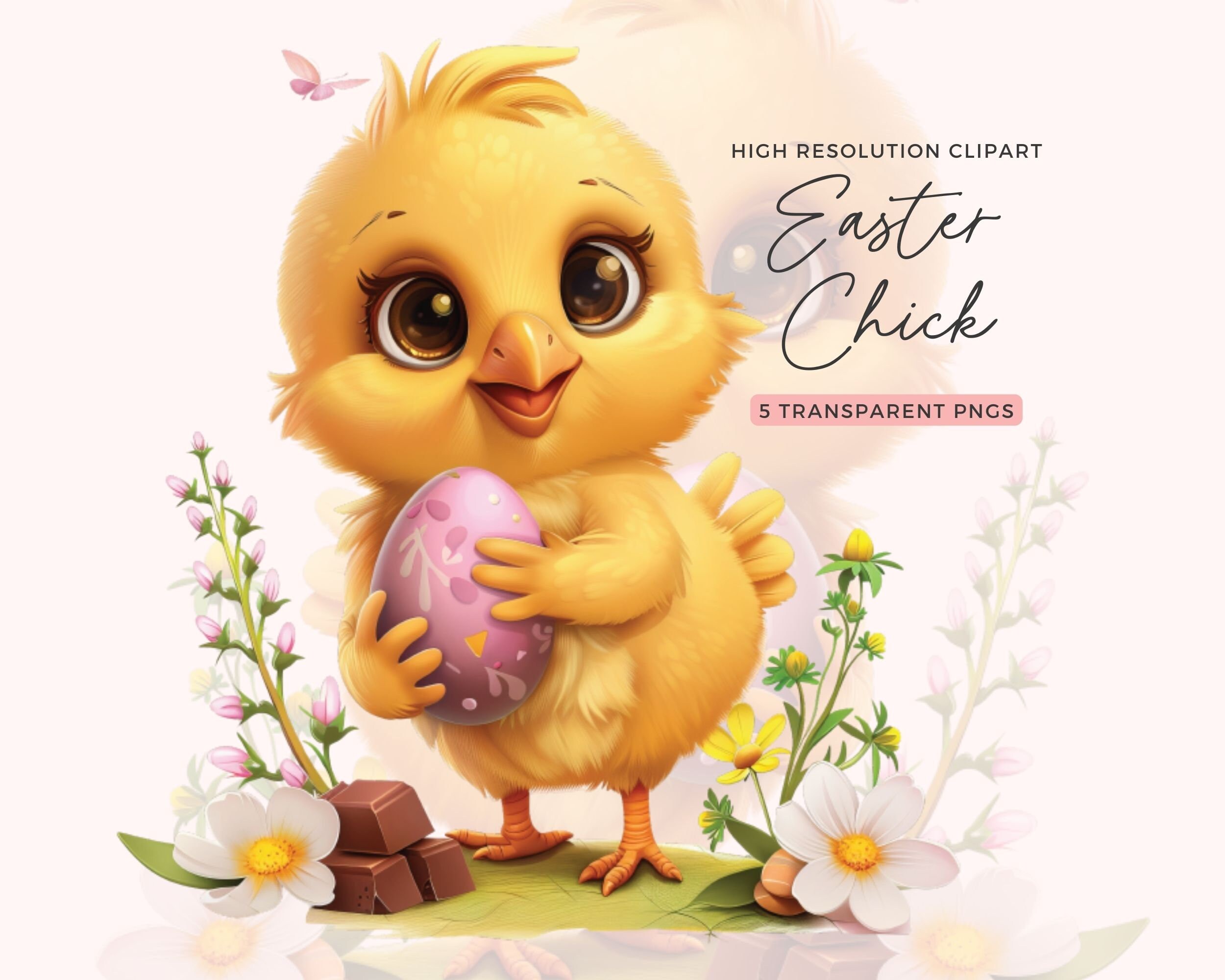 Spring Chick Clipart Easter Chick Clipart Easter Clipart Spring Flowers ...