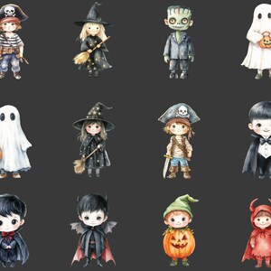 Cute Halloween Clipart | Watercolor Halloween Clipart | Cute Monster ...