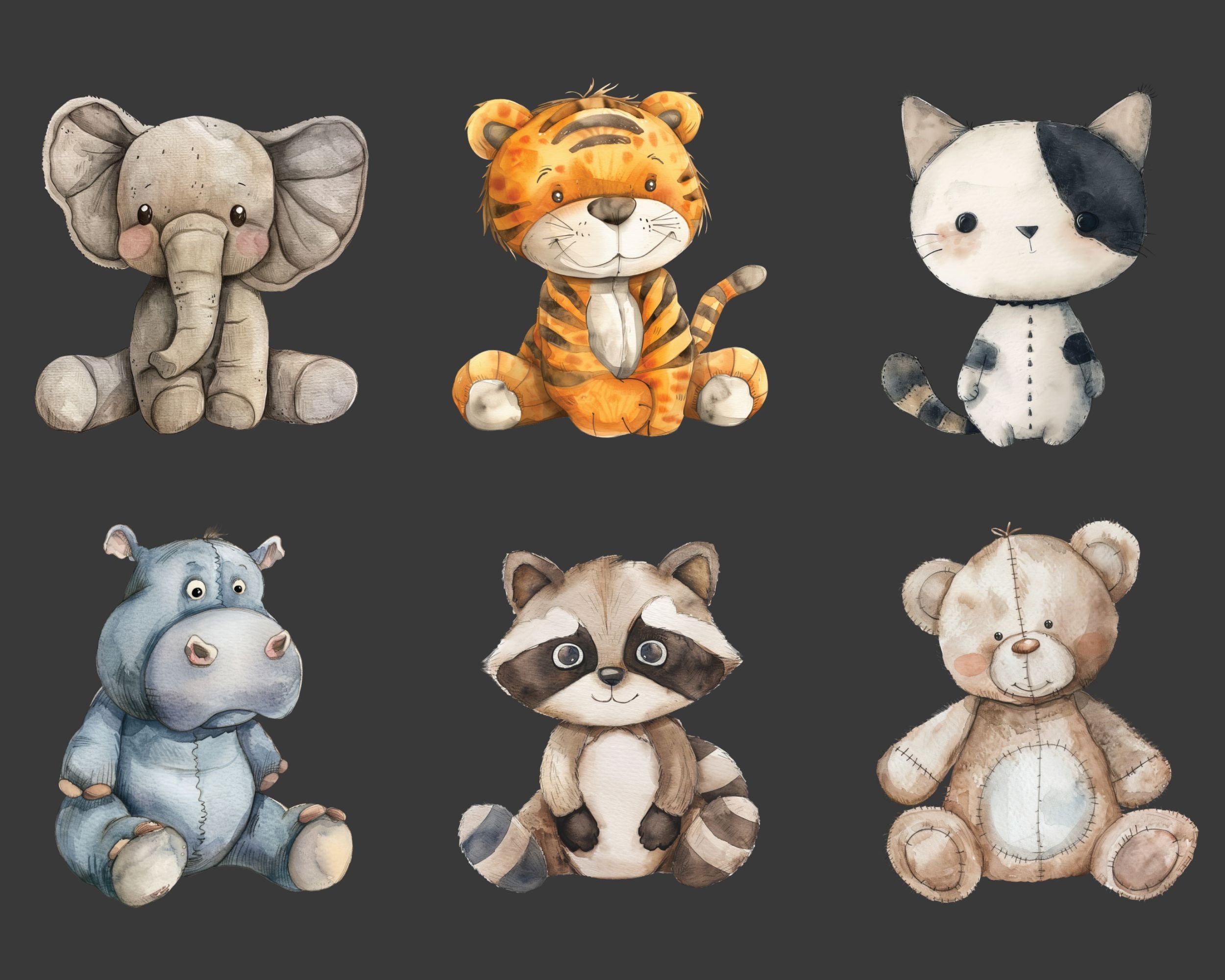 Vintage Stuffed Animal Clipart | Toy Clipart | Baby Shower Clip Art ...