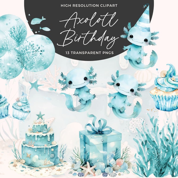 Axolotl Birthday Png - Etsy