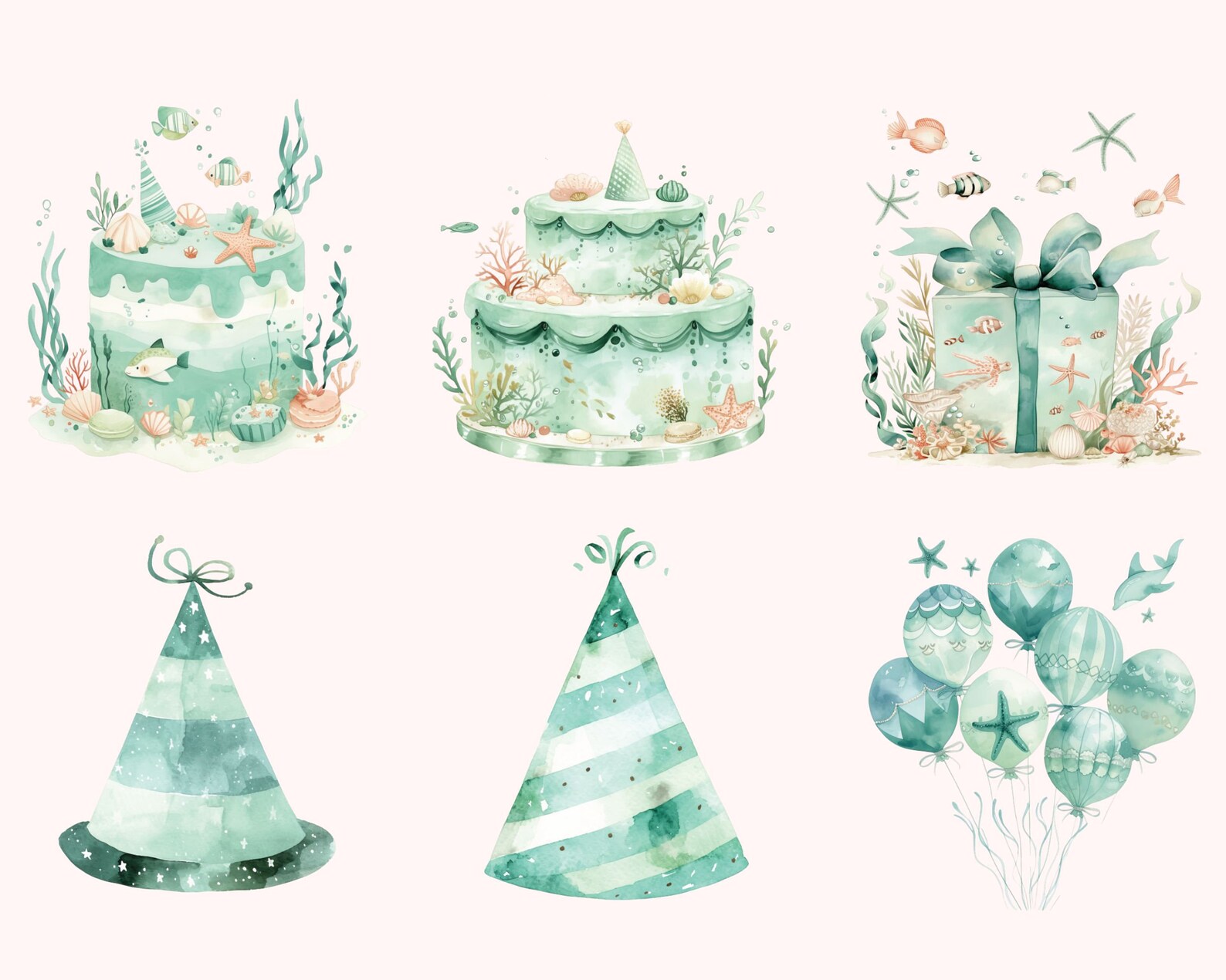 Axolotl Birthday Clipart | Cute Axolotl Clipart | Sea Animal Graphics ...