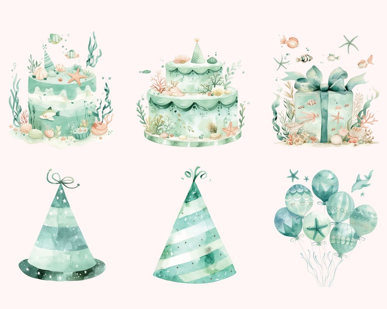 Axolotl Birthday Clipart | Cute Axolotl Clipart | Sea Animal Graphics ...