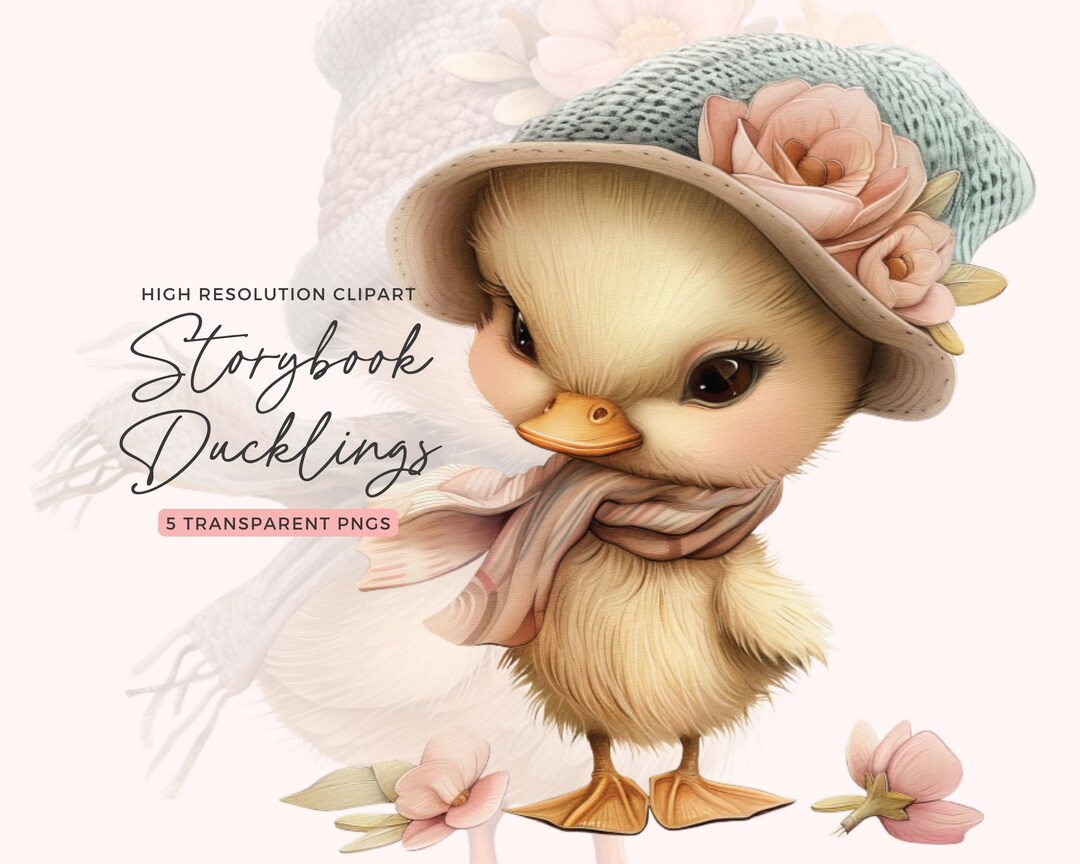 Storybook Duckling Clipart | Watercolor Cute Duck Clipart | Duck ...