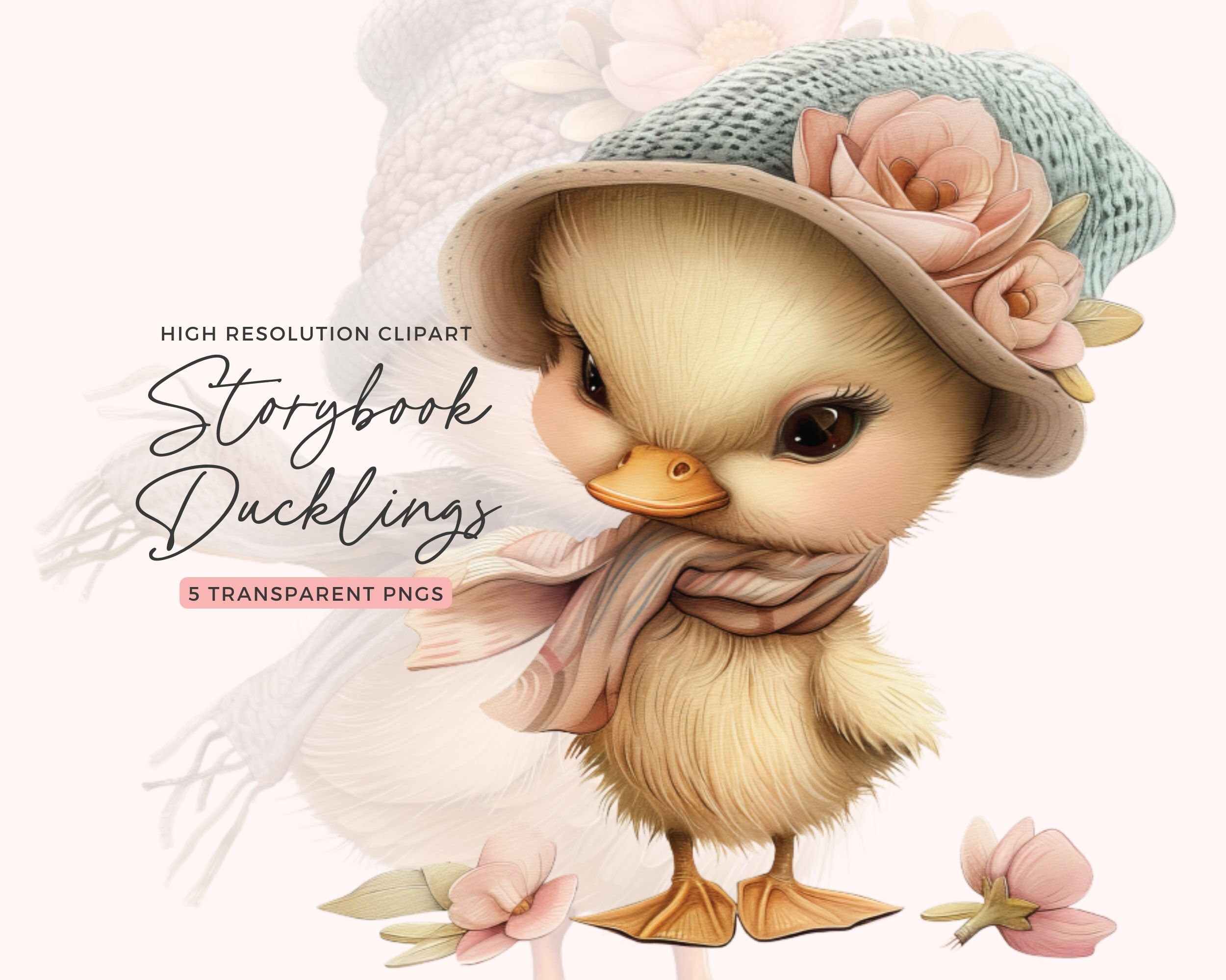 Storybook Duckling Clipart Watercolor Cute Duck Clipart Duck ...