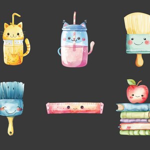 Cute School Supply Clipart | Cute School Supplies Clipart | Kawaii Clip ...