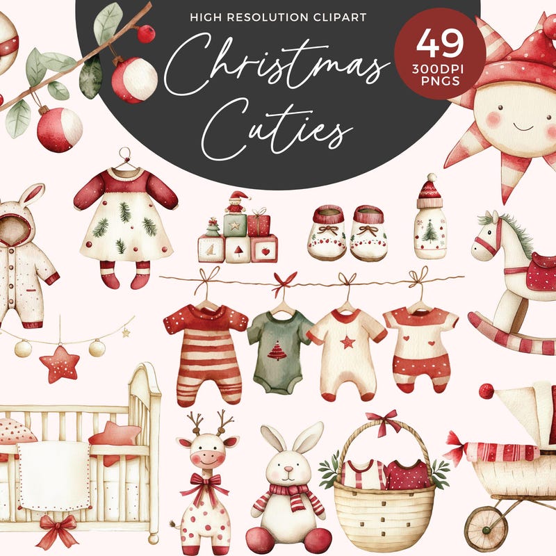 Red Baby Clothes Clipart - Etsy