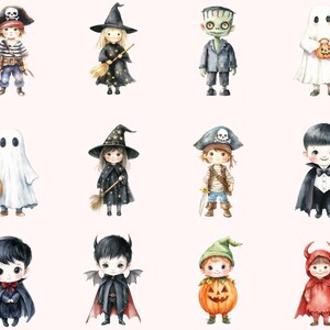 Cute Halloween Clipart | Watercolor Halloween Clipart | Cute Monster ...
