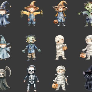 Cute Halloween Clipart | Watercolor Halloween Clipart | Cute Monster ...