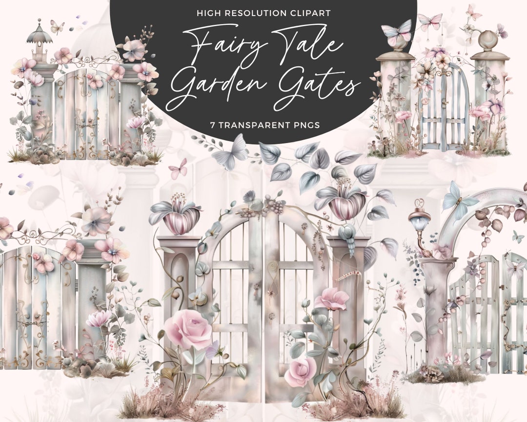 Garden Gates Clipart | Whimsical Garden Gates | Spring Gate Clipart ...