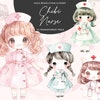 Chibi Nurse Clipart Bundle | Hospital Clipart | Chibi Nurse PNG ...