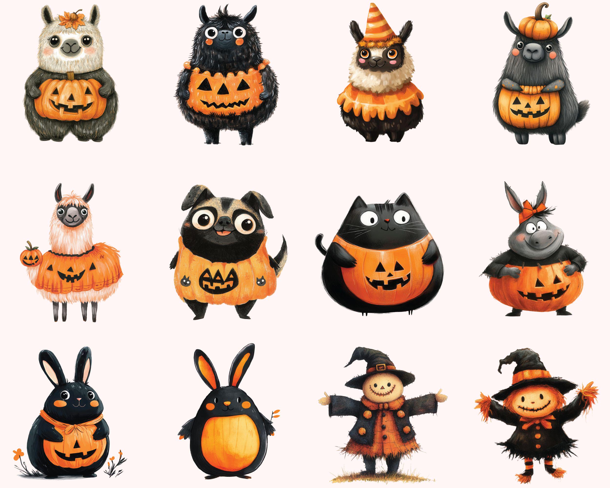 Halloween Quirky Farm Animal Clipart | Quirky Halloween | Funny Farm ...